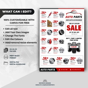 Auto Parts Flyer, Car Parts Promotion Flyer, Car Parts and Accessories ...