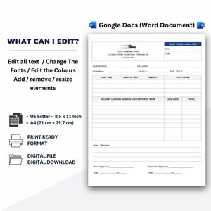 Dump Truck Load Form Template - Digital Download - Etsy