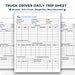 Truck Driver Daily Trip Sheet Template - Digital Download - Etsy