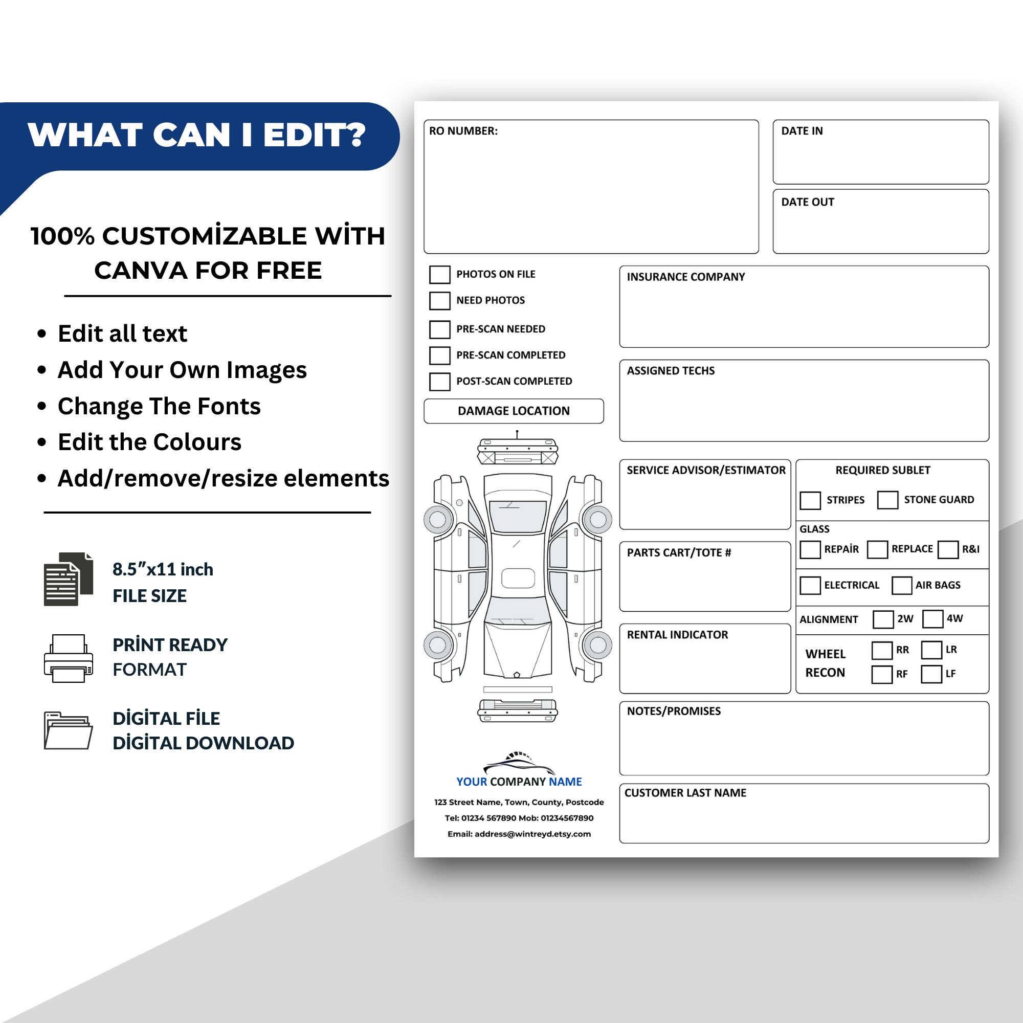 Process Information Grid Automotive Workflow Organizer Printable ...