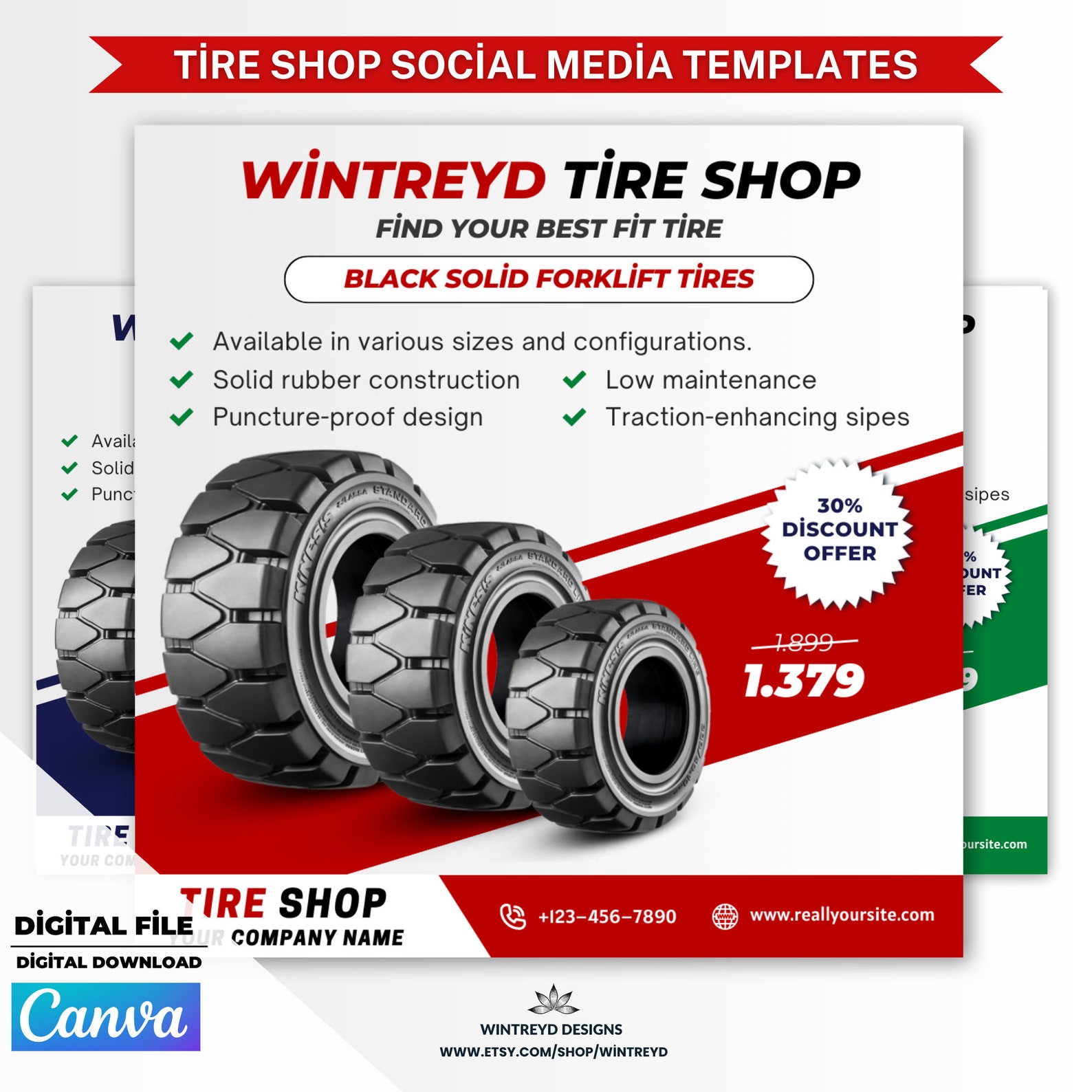 Tire Shop Social Media Template, Tire Shop Ads Template, Tire Shop ...
