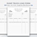 Dump Truck Load Form Template - Digital Download - Etsy