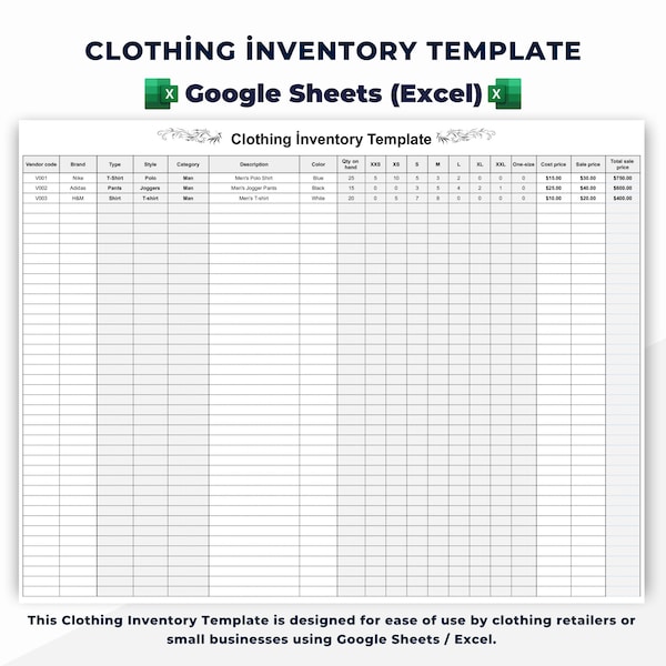 Uniform Inventory Tracker - Etsy