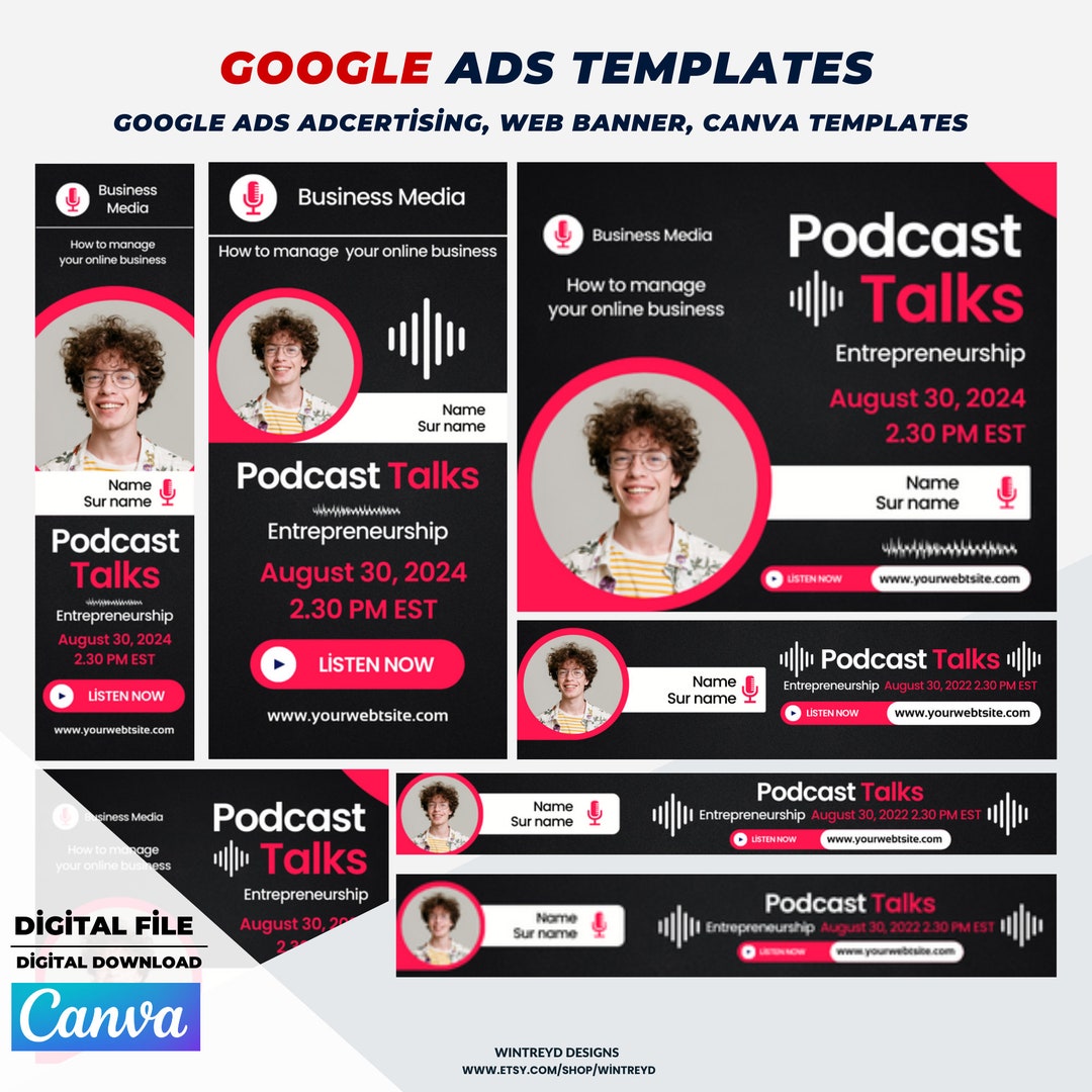 Google Ads Template, Web Banner, Google Adcertising Canva Templates - Etsy