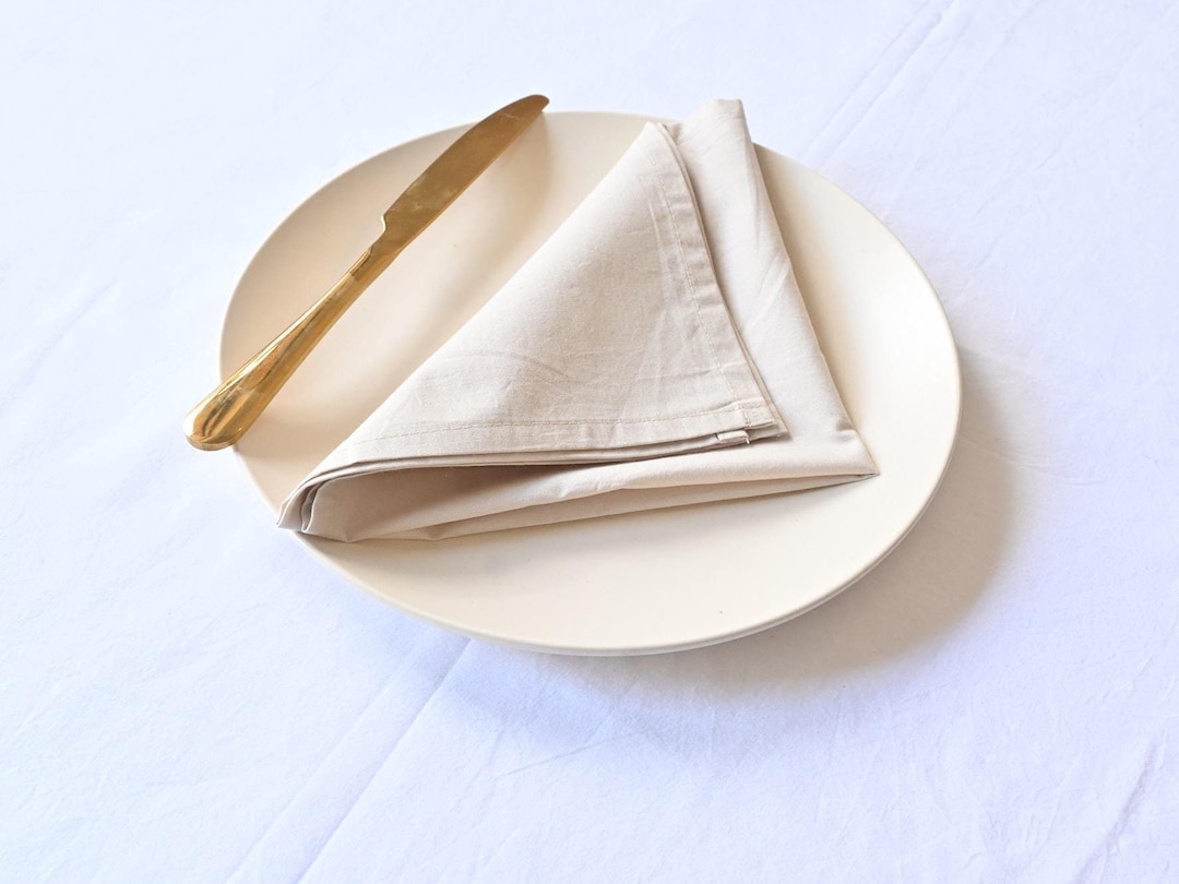 100 Pack Natural Cotton Napkins for Everyday Dinner and Wedding Table ...