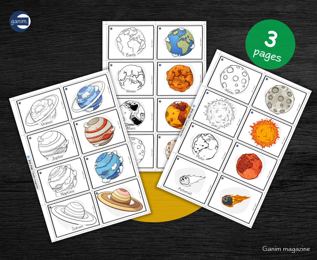 Space Matching & Memory Game, Solar System Illustrated Cards - Etsy