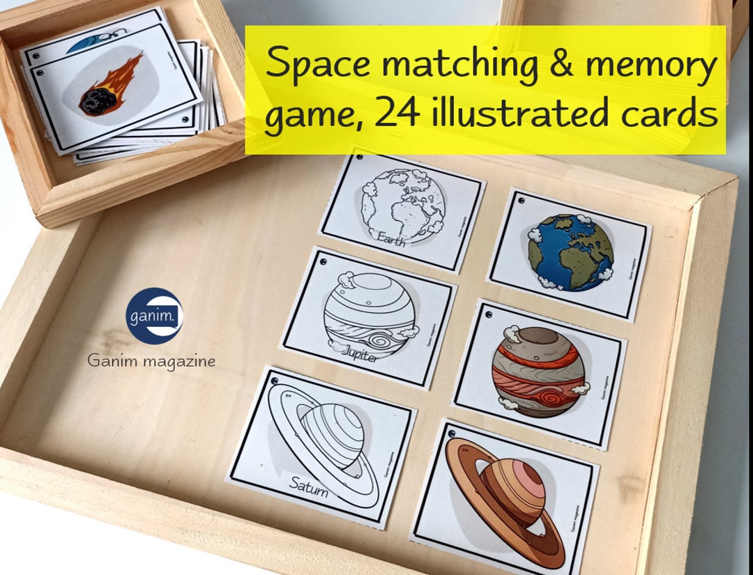 Space Matching & Memory Game, Solar System Illustrated Cards - Etsy