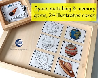 Space Memory Card Game, a Printable Picture Matching Solar System ...