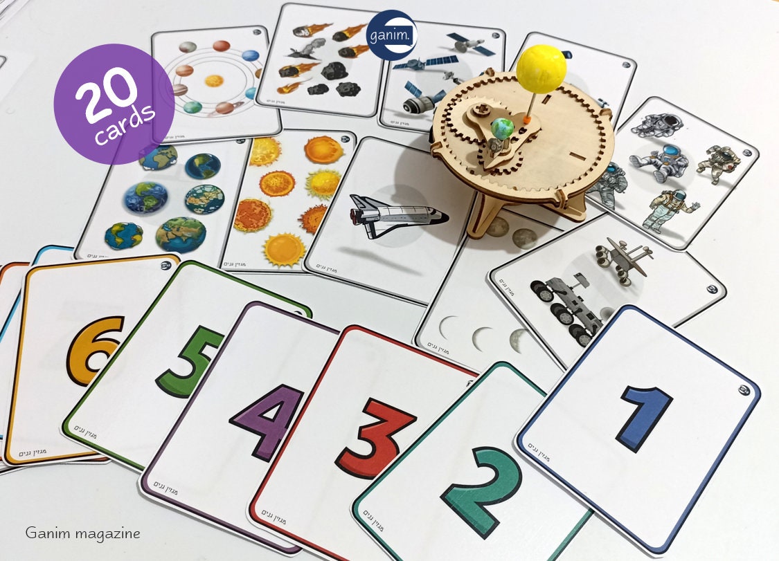 Space Themed Counting Cards Numbers 1-10 and Memory Matching Game Solar ...