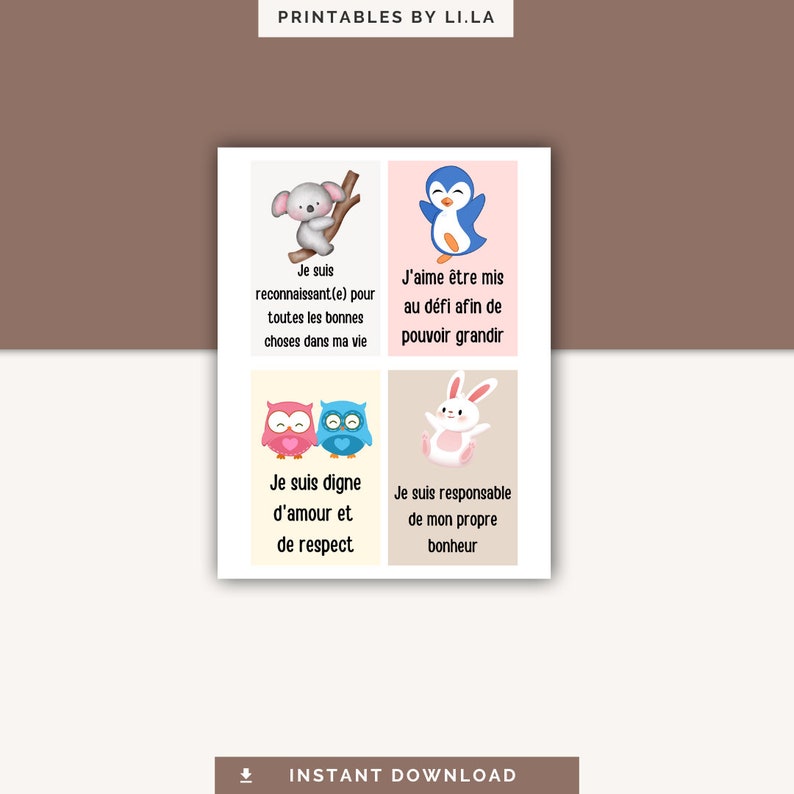 Cartes D'affirmation Positive Pour Enfants Ado 20 - Etsy