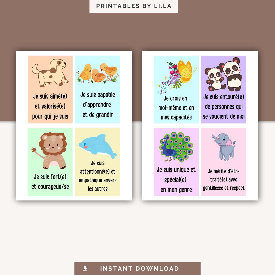 Cartes D'affirmation Positive Pour Enfants, Ado | 20 Cartes D ...