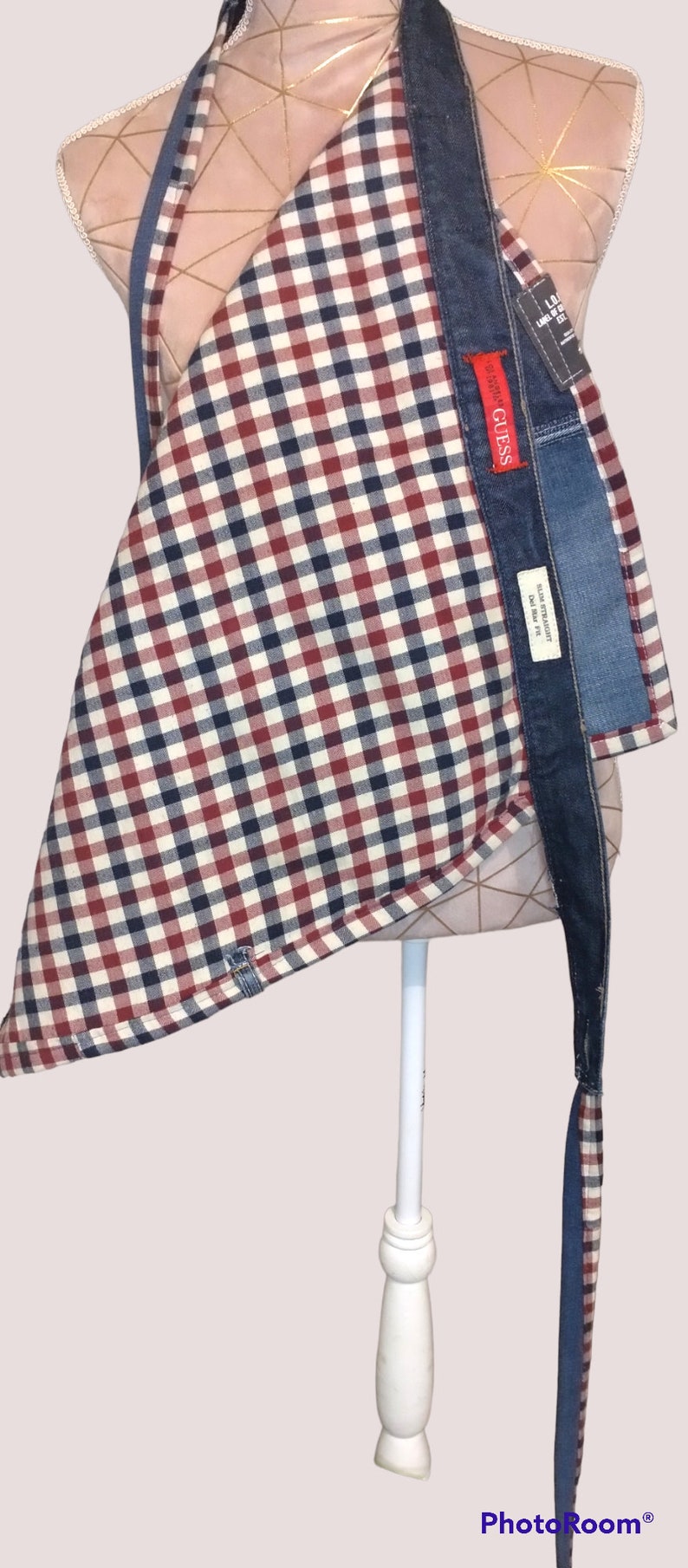 Upcycled Denim Apron: Irish Design, Eco-friendly Half Apron - Etsy