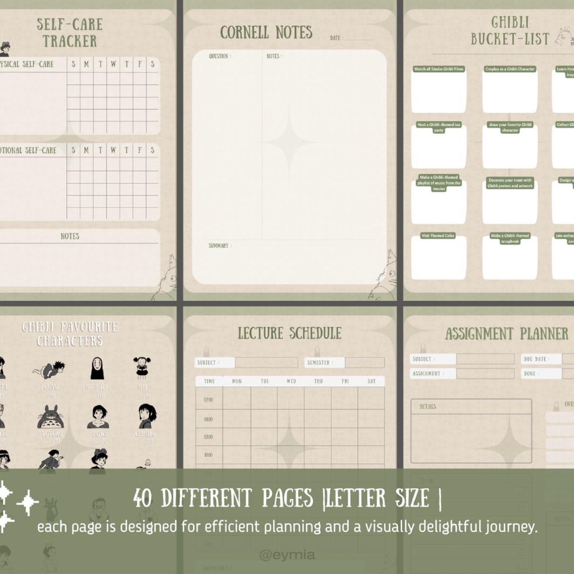 Studio Ghibli Study Planner and Tracker Student Planner Calendar ...