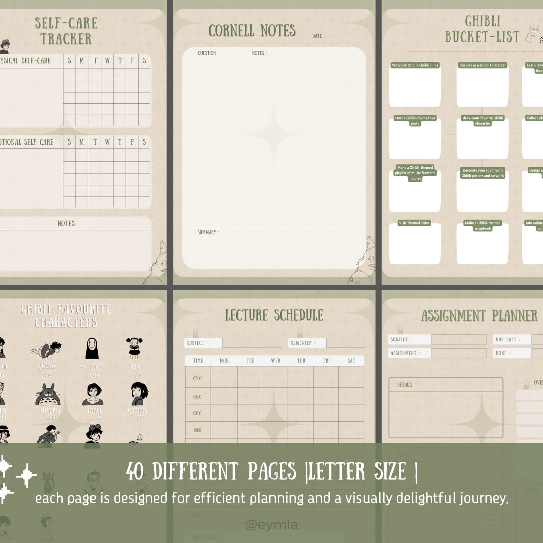 Studio Ghibli Study Planner and Tracker Student Planner Calendar ...