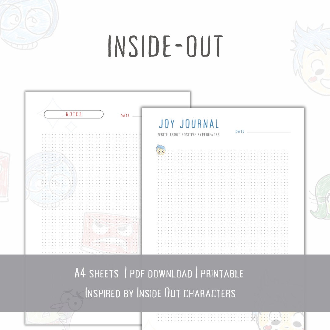 Inside Out Mood Tracker Emotion Tracker Template Daily Planner Digital ...
