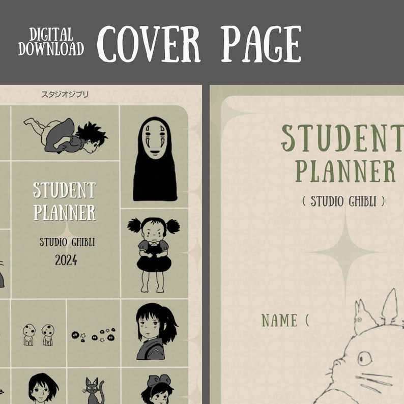 Studio Ghibli Study Planner and Tracker Student Planner Calendar ...