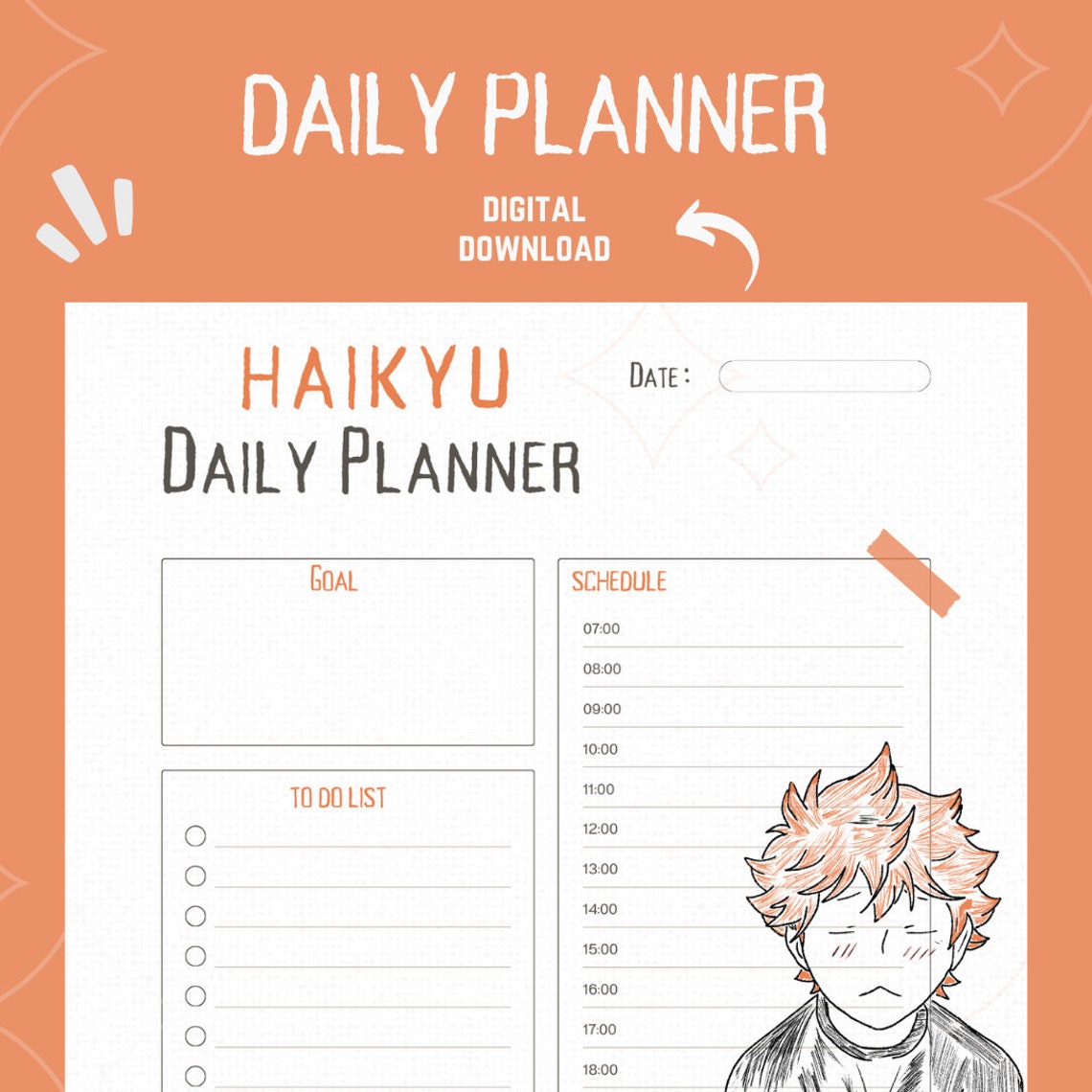 Haikyu Anime Planner and Journal Printable Instant Download Templates ...