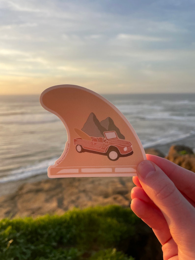 Surfboard Fin Sticker, WATERPROOF 3 Inch Surf Sticker, Beach Sticker ...