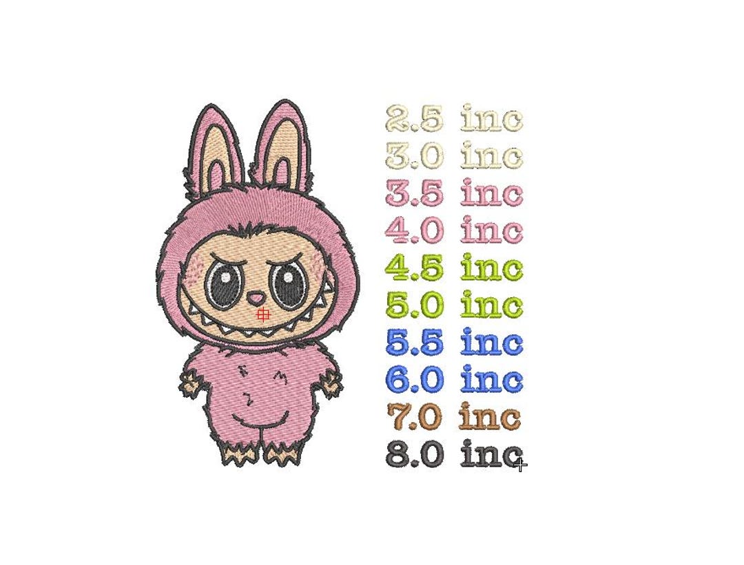 Labubu Mascot Embroidery Design – Cute Cartoon Animal Patch – Machine ...