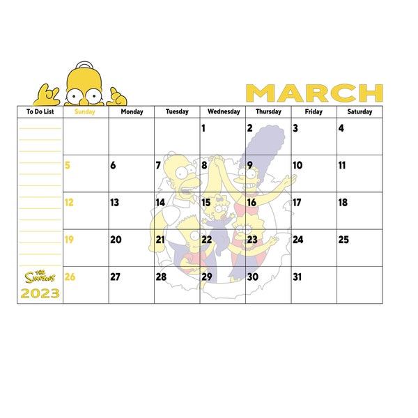Simpsons 2023 Calendar - Etsy