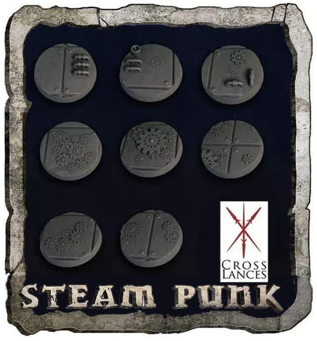 Steam Punk Style 3d Printed Bases 32mm With Magnet Hole X8, X16 ...