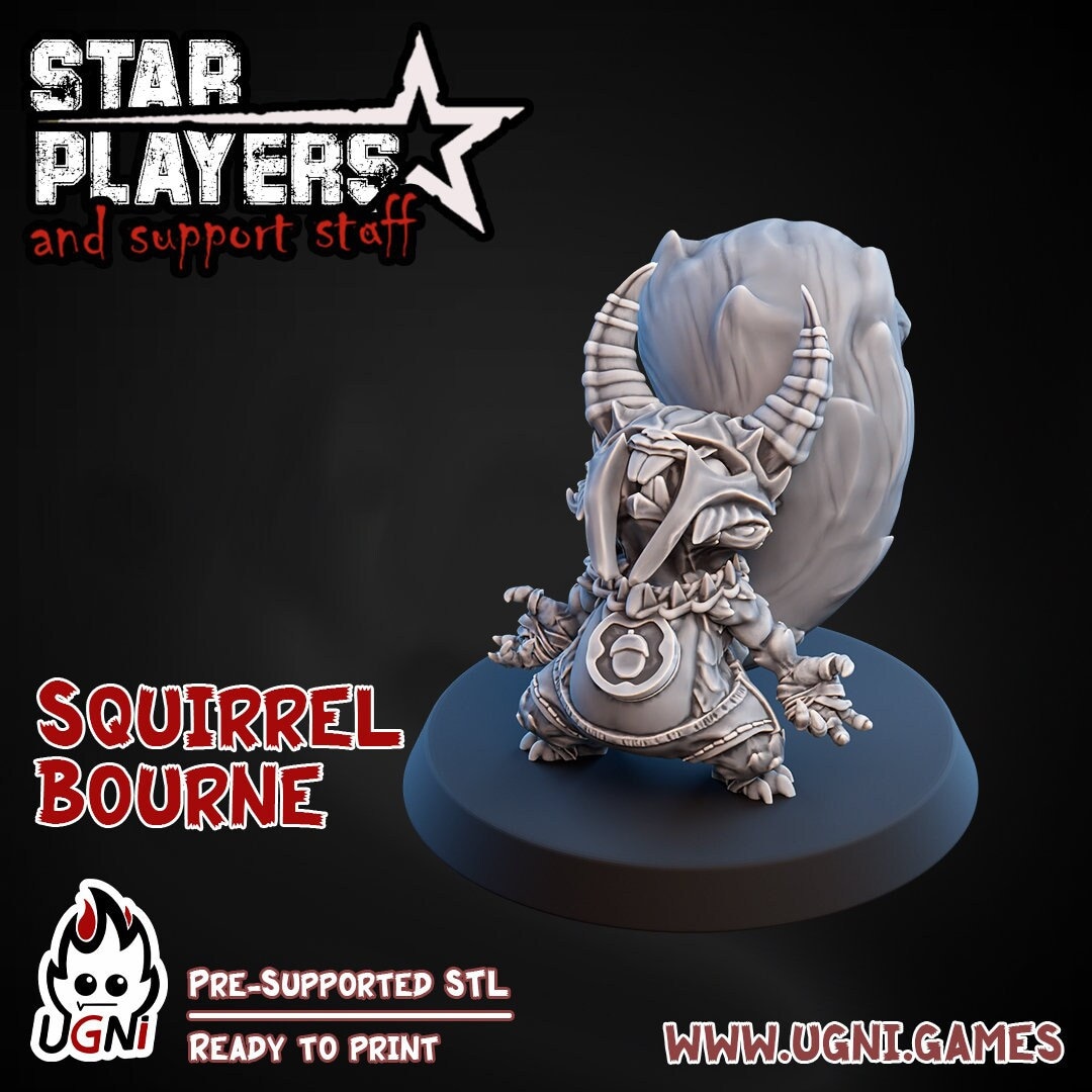 2x Squirrel Bourne (V1 & V2 Both Miniatures) - UGNI Fantasy Football Star Player Bowl, Korn ...