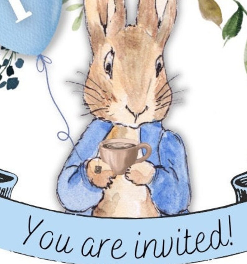 New**peter Rabbit Birthday Party Digital Invitation First Birthday ...
