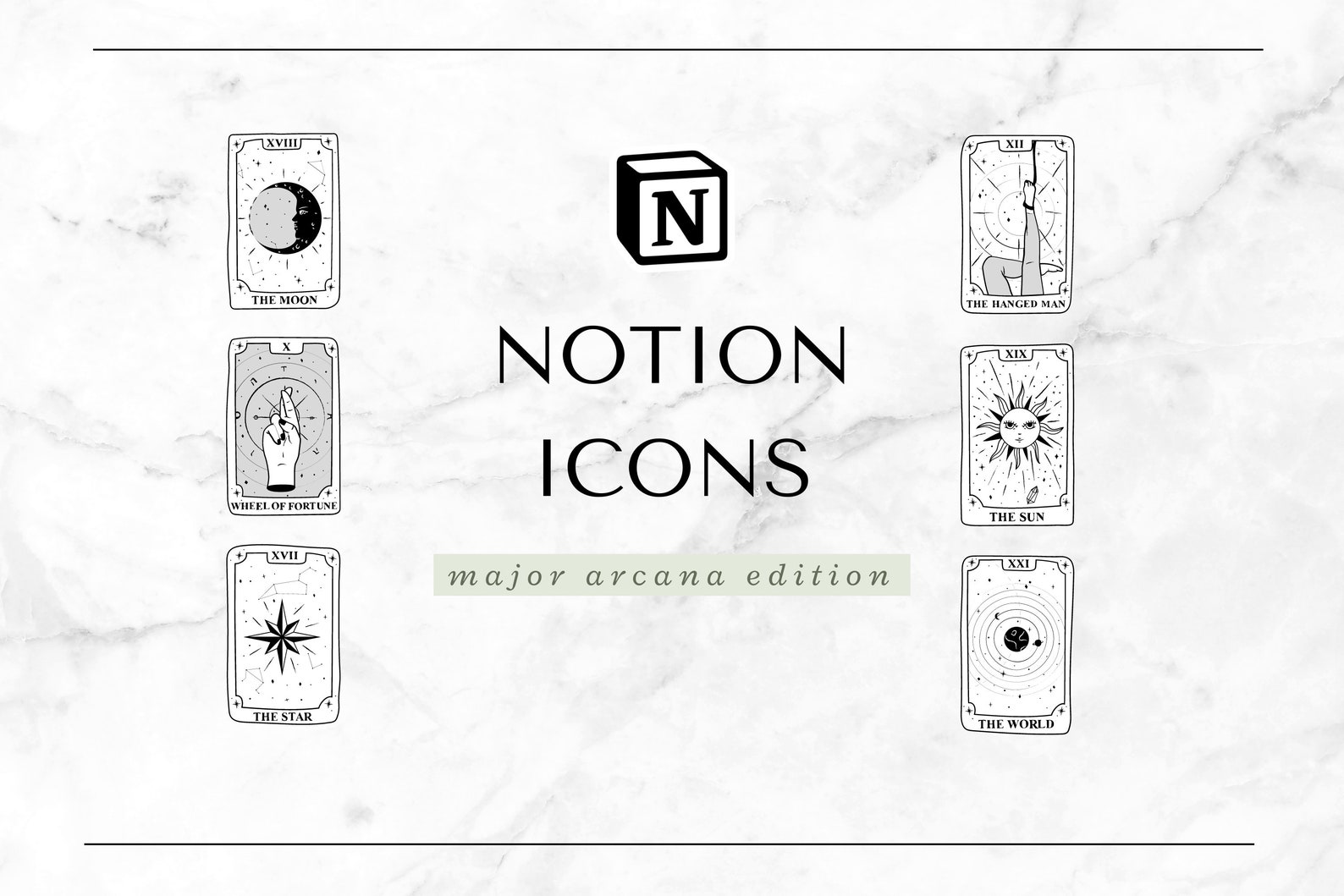 Notion Icons for Template, Major Arcana Icons, Tarot Card Icon ...