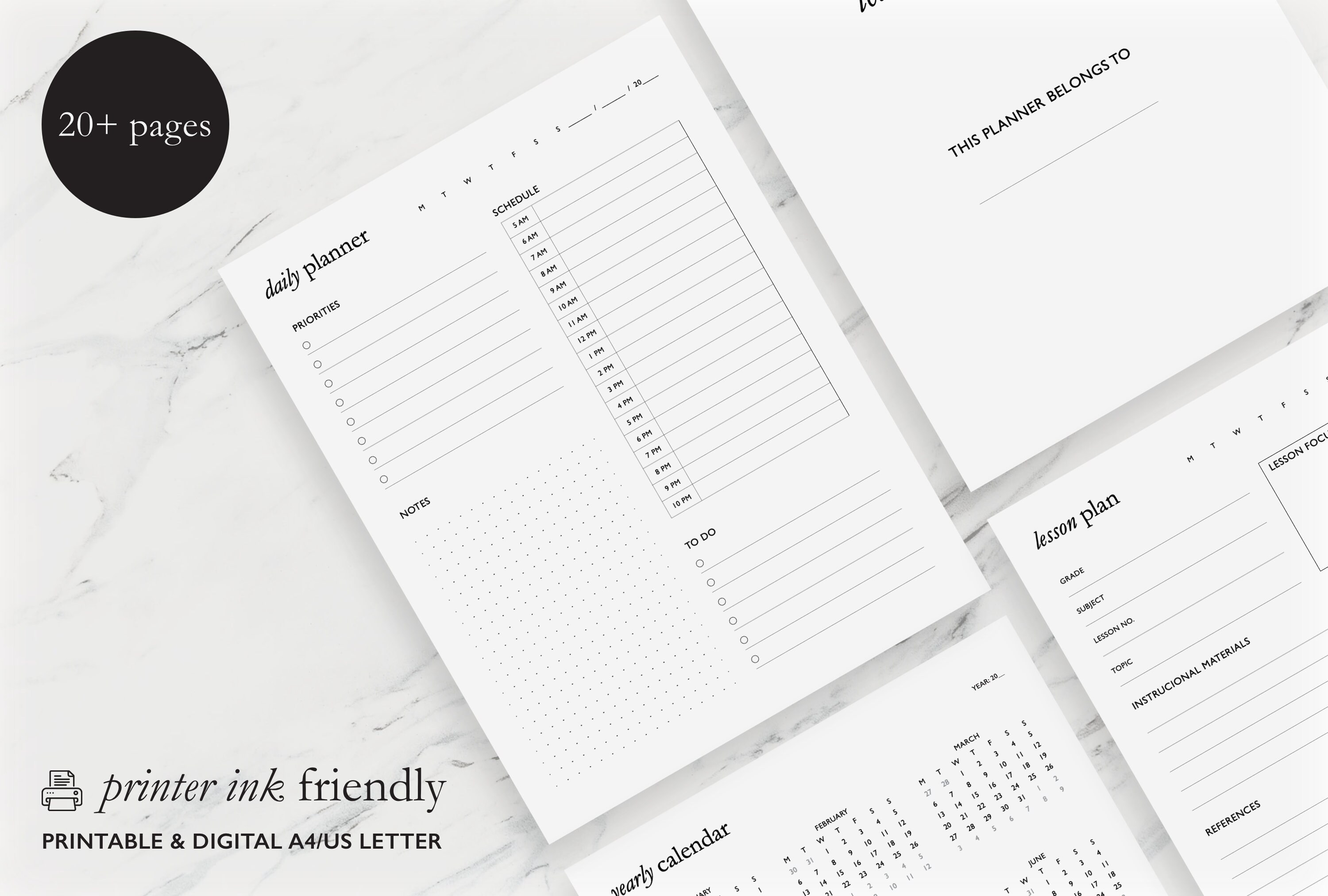 Undated Teacher Planner, Printable & Digital, Goodnotes, Notability ...