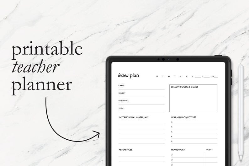 Undated Teacher Planner, Printable & Digital, Goodnotes, Notability ...