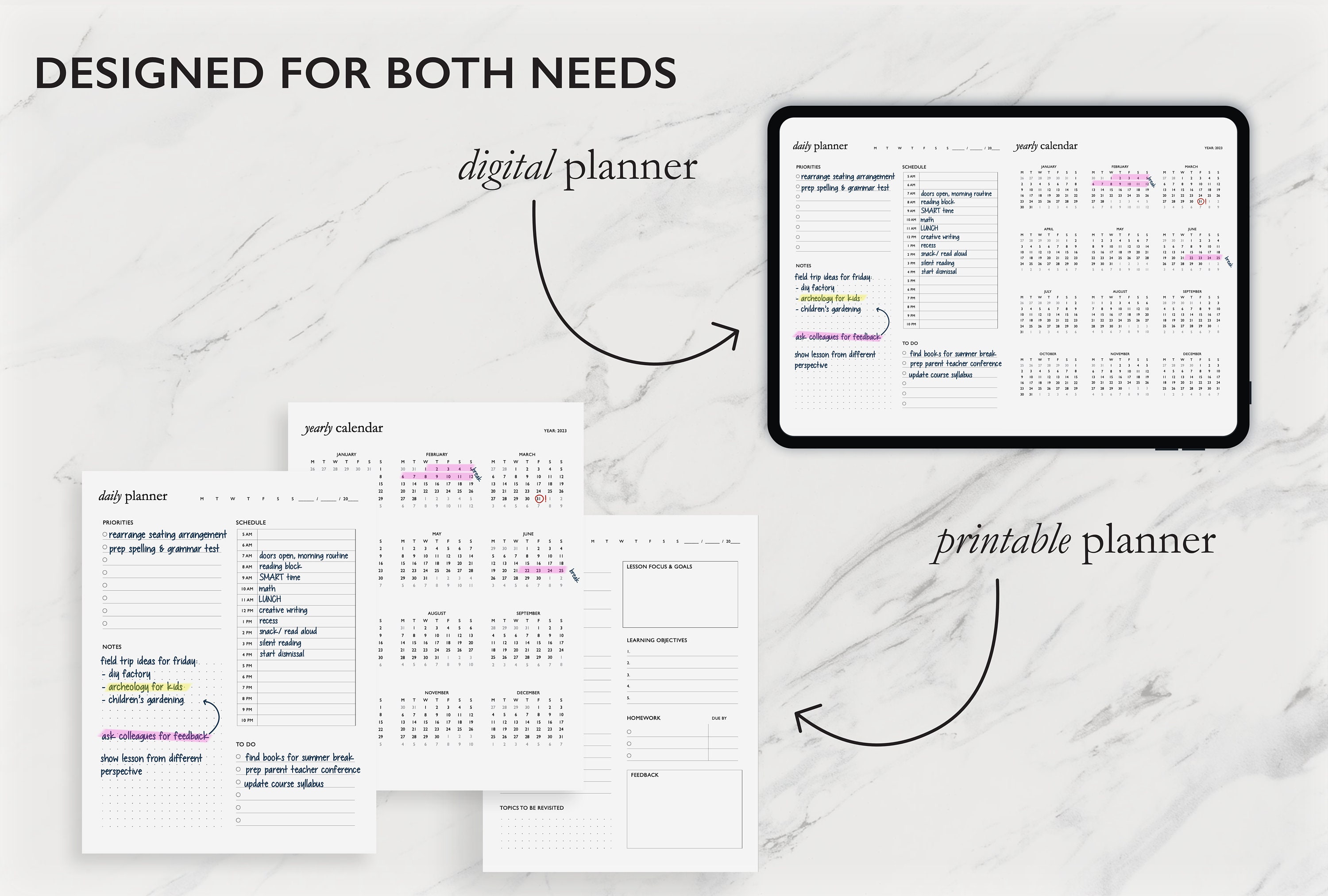 Printable & Digital Teacher Planner, Goodnotes, Notability, PDF Teacher ...