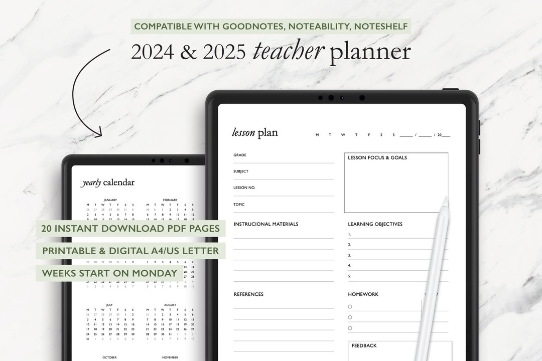 Teacher Planner, Printable & Digital, Goodnotes, Notability, PDF ...