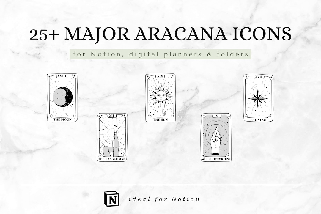 Digital Stickers for Planner, Notion Icons for Template, Major Arcana ...