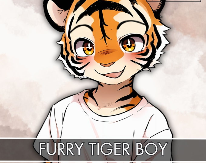 PNGTUBER FURRY Tiger Boy | Cute Animal Png Tuber | Ready to Use ...