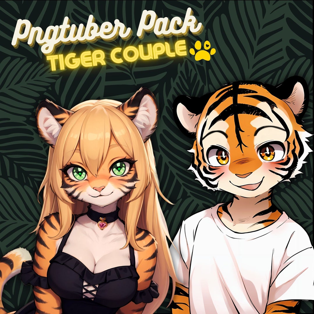 FURRY PNGTUBER Pack | Tiger Couple Png Tuber | Cute Boy & Girl | Ideal ...