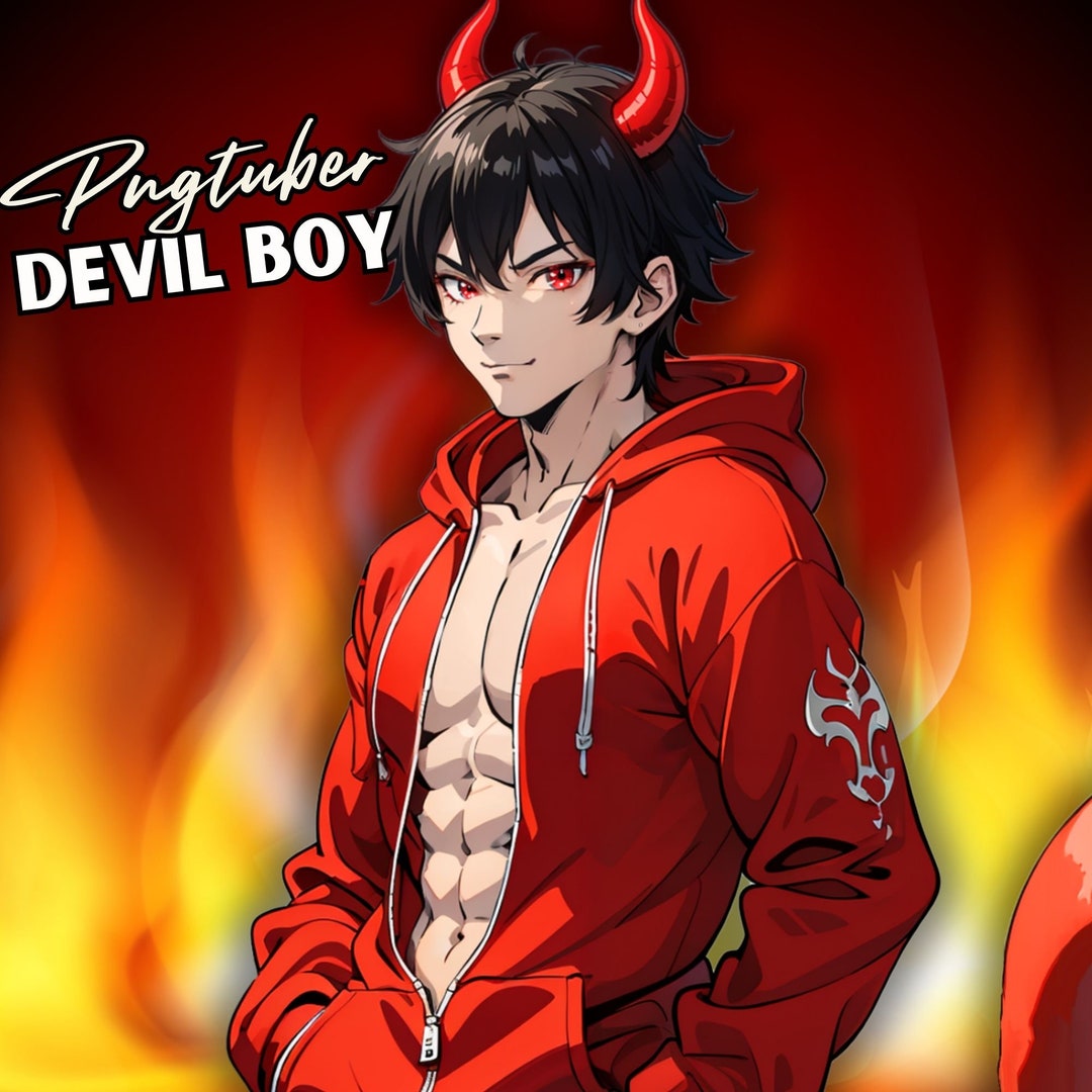 Tracksuit DEVIL Boy PNGTUBER, Male Model, Ideal for Streamers & Vtubers ...