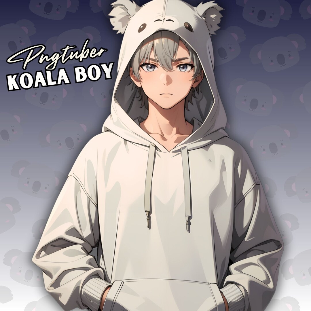 CUTE Koala Boy PNGTUBER ,ideal for Streaming as a Reactive Premade Male ...