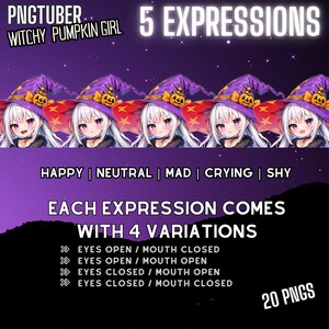 Witchy Pumpkin Girl PNGTUBER Streaming for Halloween Ready - Etsy