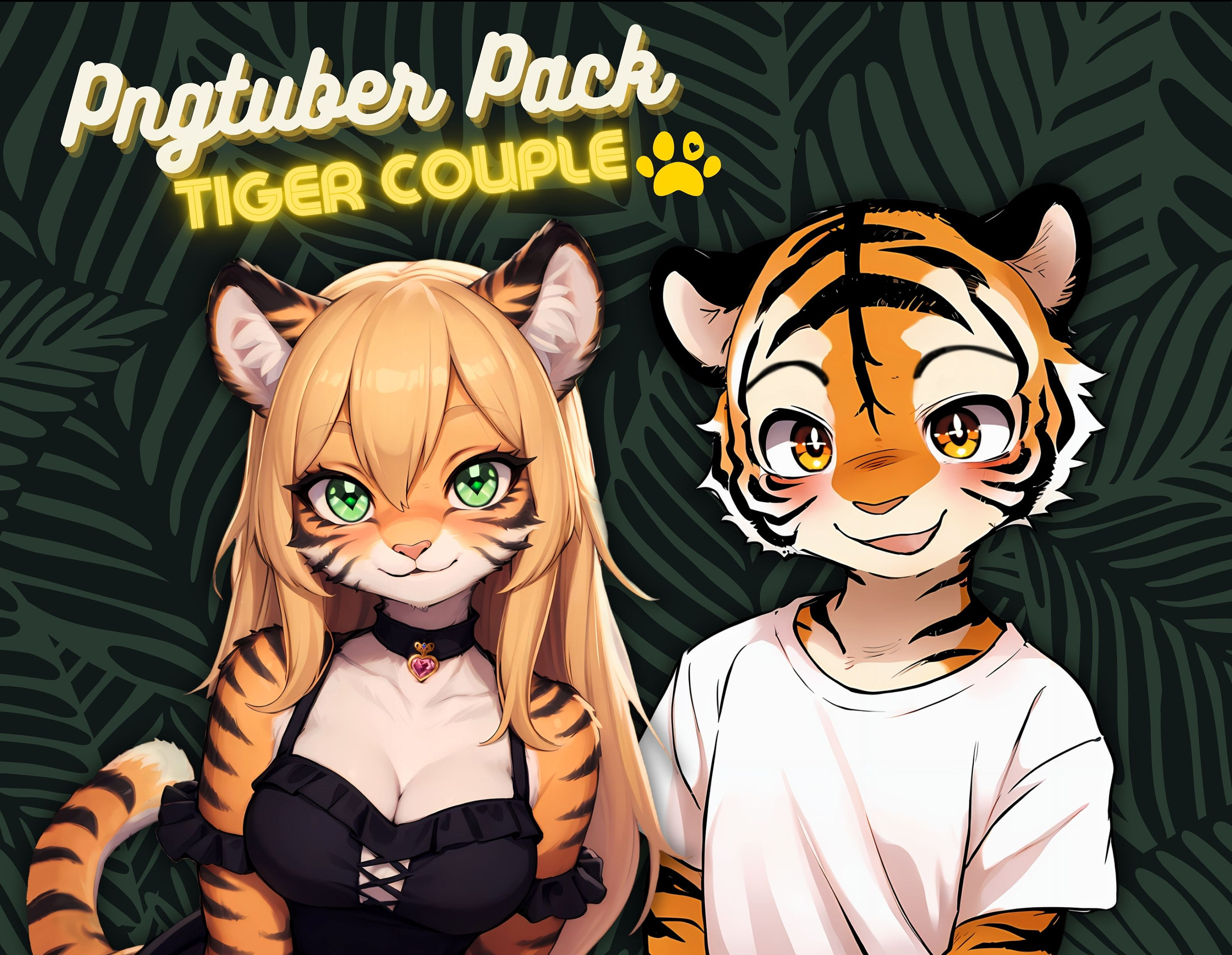 FURRY PNGTUBER Pack Tiger Couple Png Tuber Cute Boy & Girl - Etsy UK