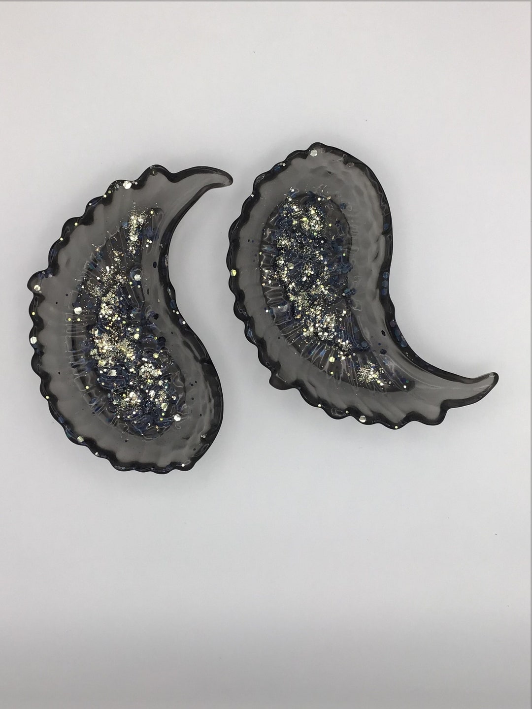 Resin Pair of Angel Wings Trinket Trays, Handmade Jewellery Holder Home ...
