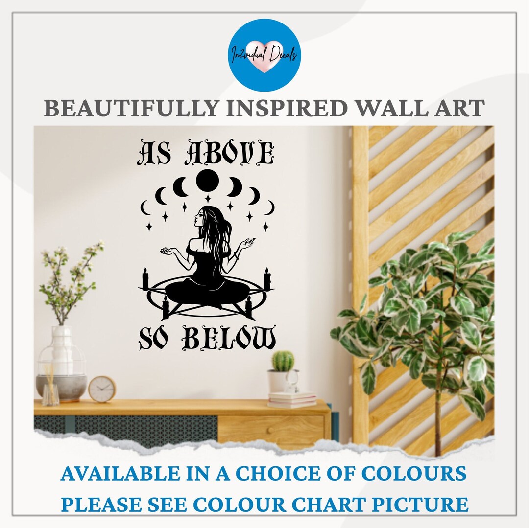 As Above so Below Matt Vinyl Wall Decal/sticker Celestial, Pagan ...