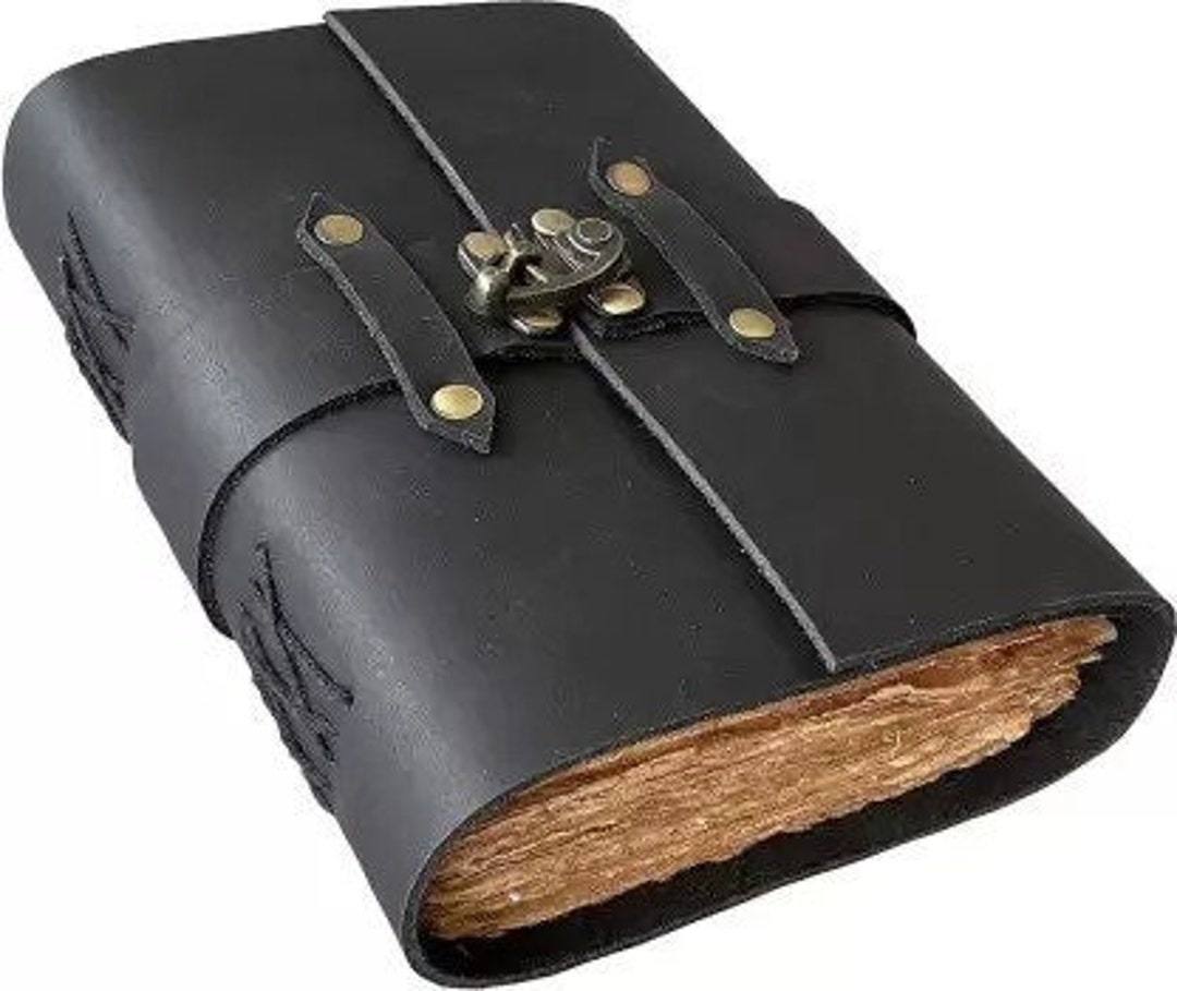Vintage Leather Journal Book of Shadows , Recycled Paper Journal and ...