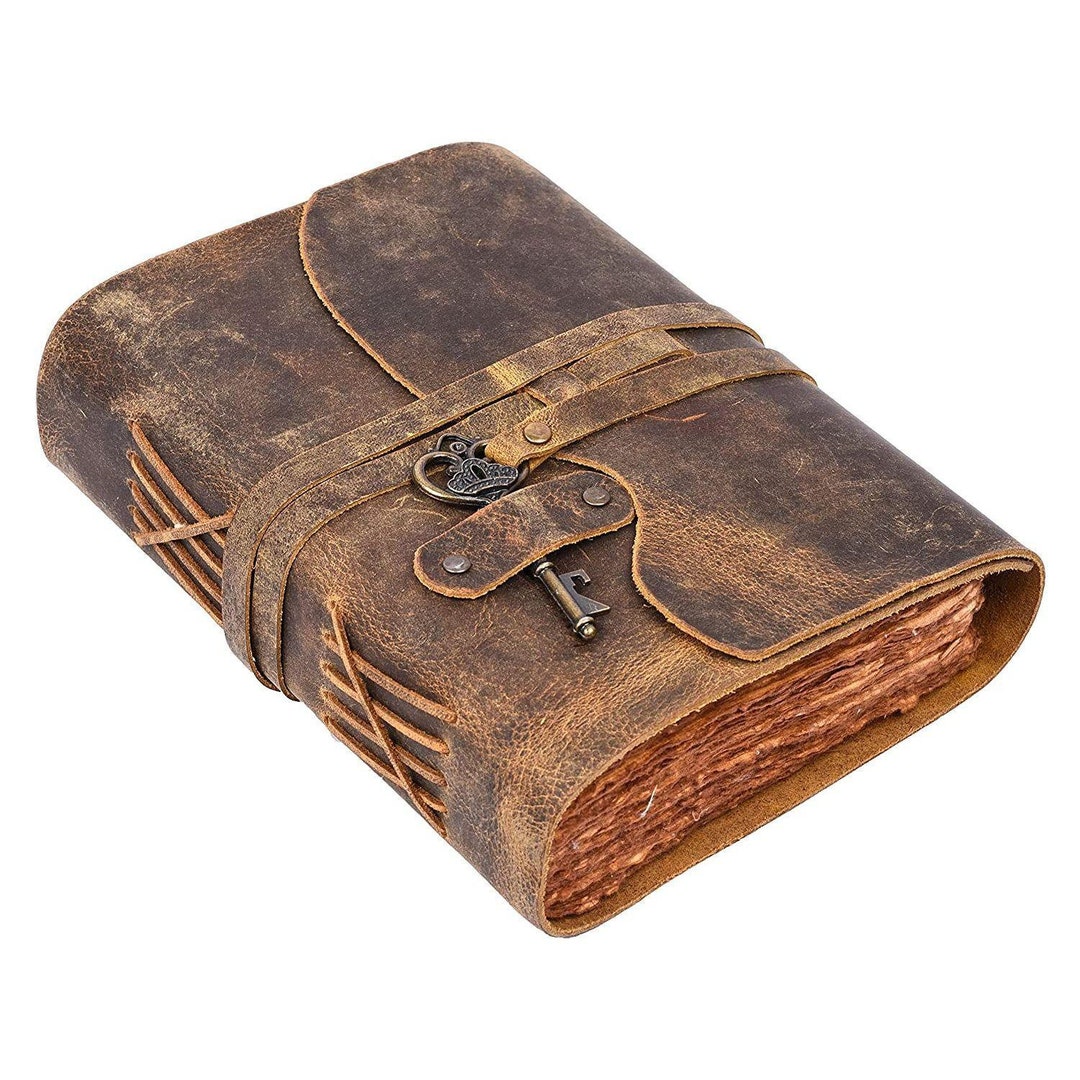 Handmade Vintage Leather Diary - 200 Vintage Handmade Pages Brown Color ...
