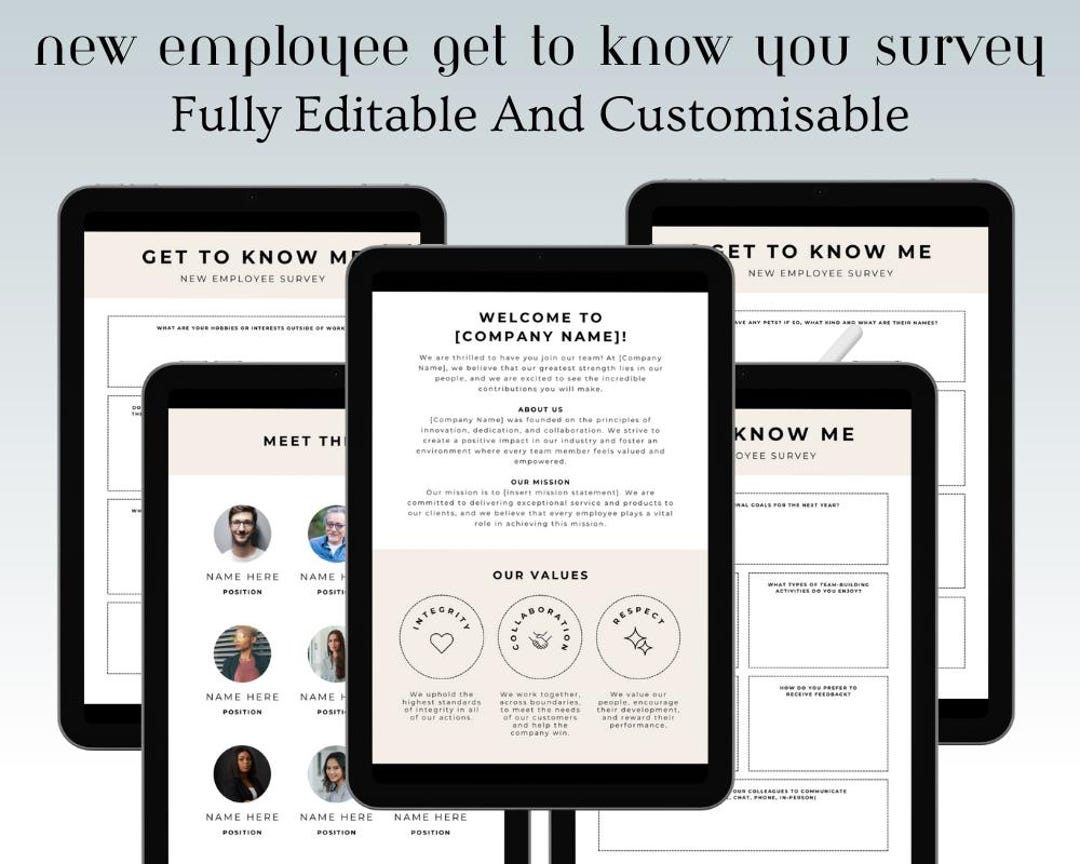 New Employee Get to Know You Survey Canva Template Instant Download ...