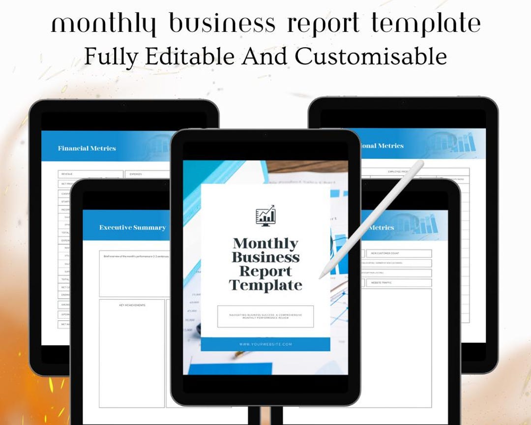 Monthly Business Report Template for Finance Tracking Goals, & Metrics ...