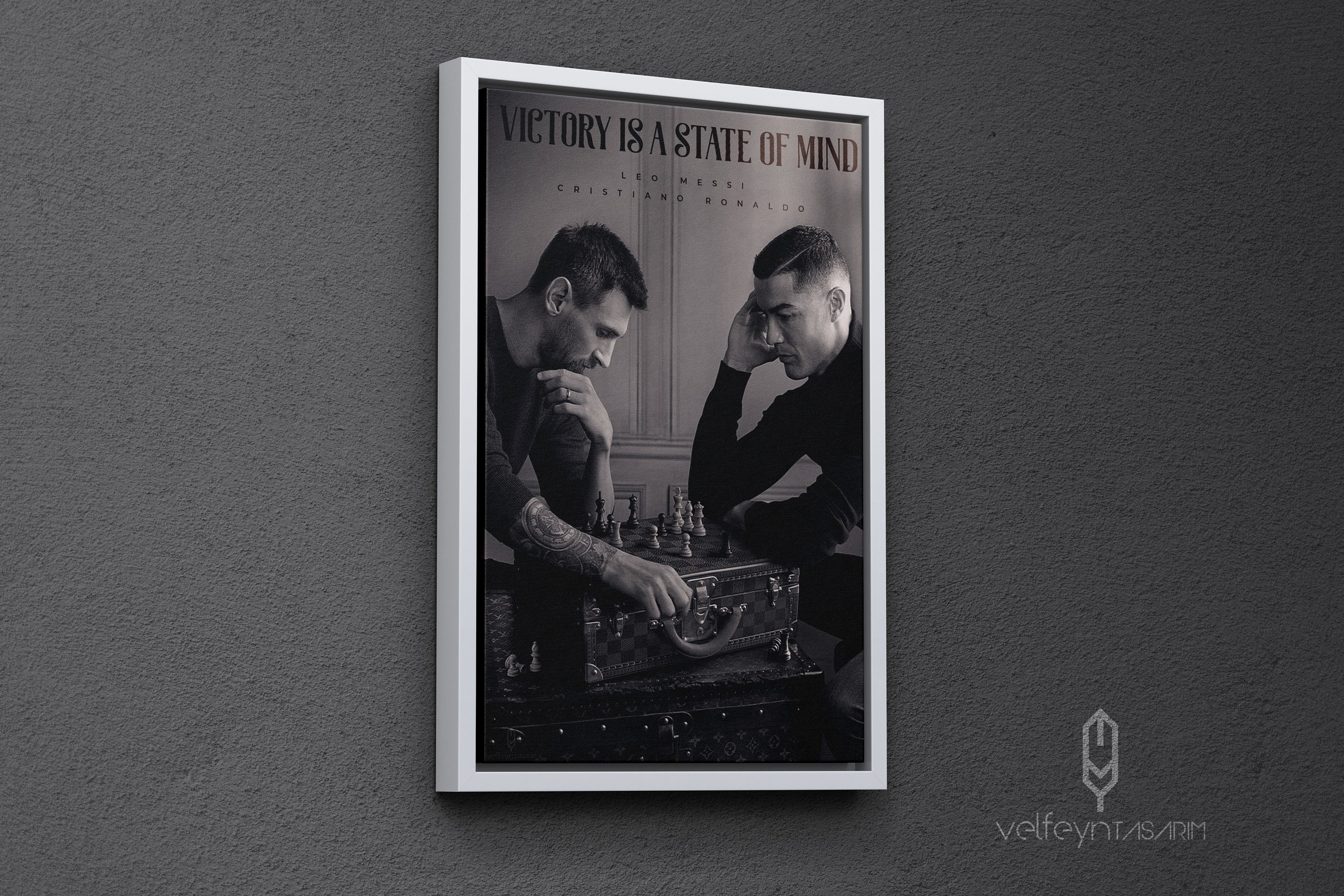 Lionel Messi Cristiano Ronaldo Chess Poster | Messi And Ronaldo Chess ...