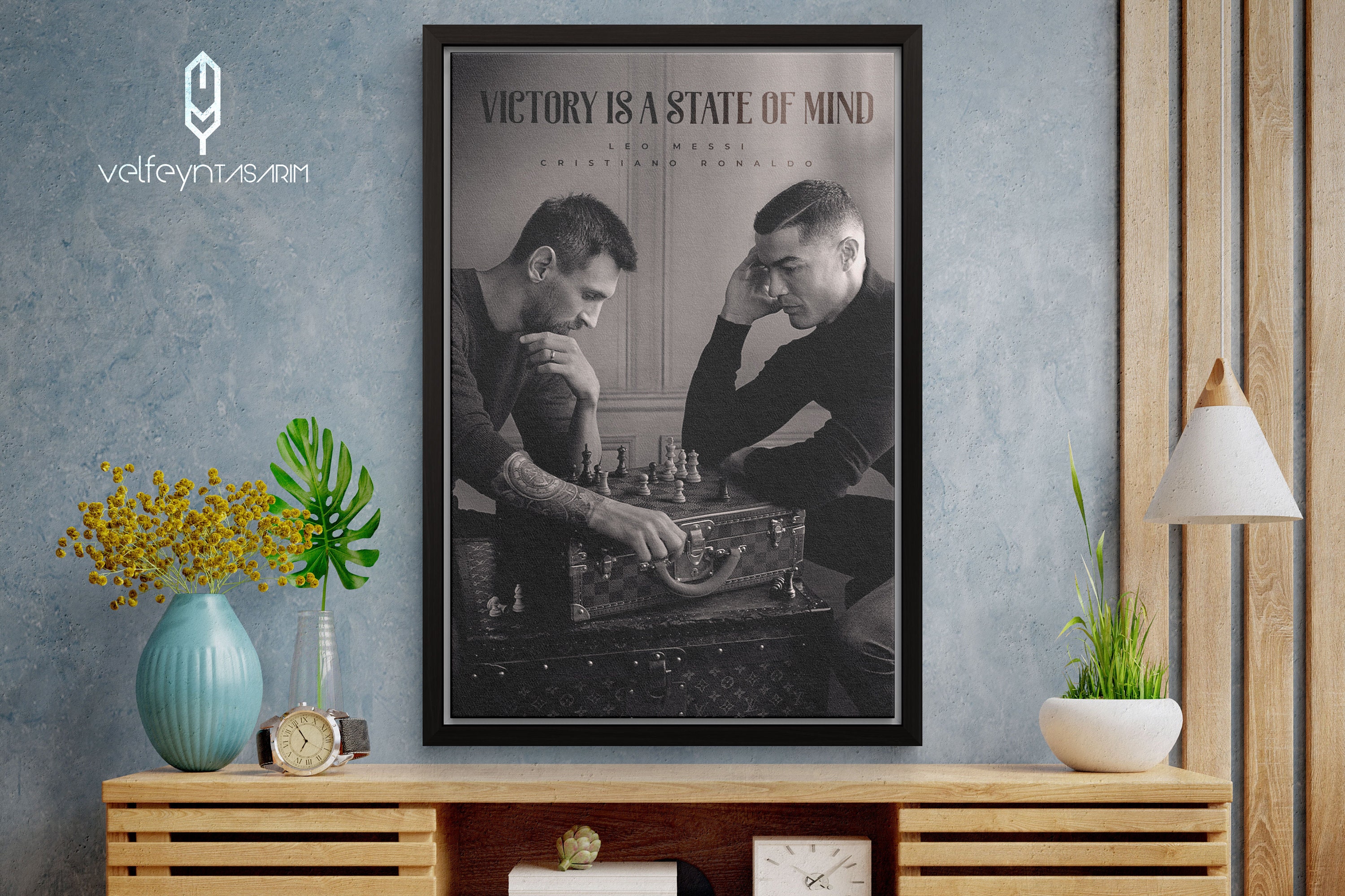 Lionel Messi Cristiano Ronaldo Chess Poster | Messi And Ronaldo Chess ...