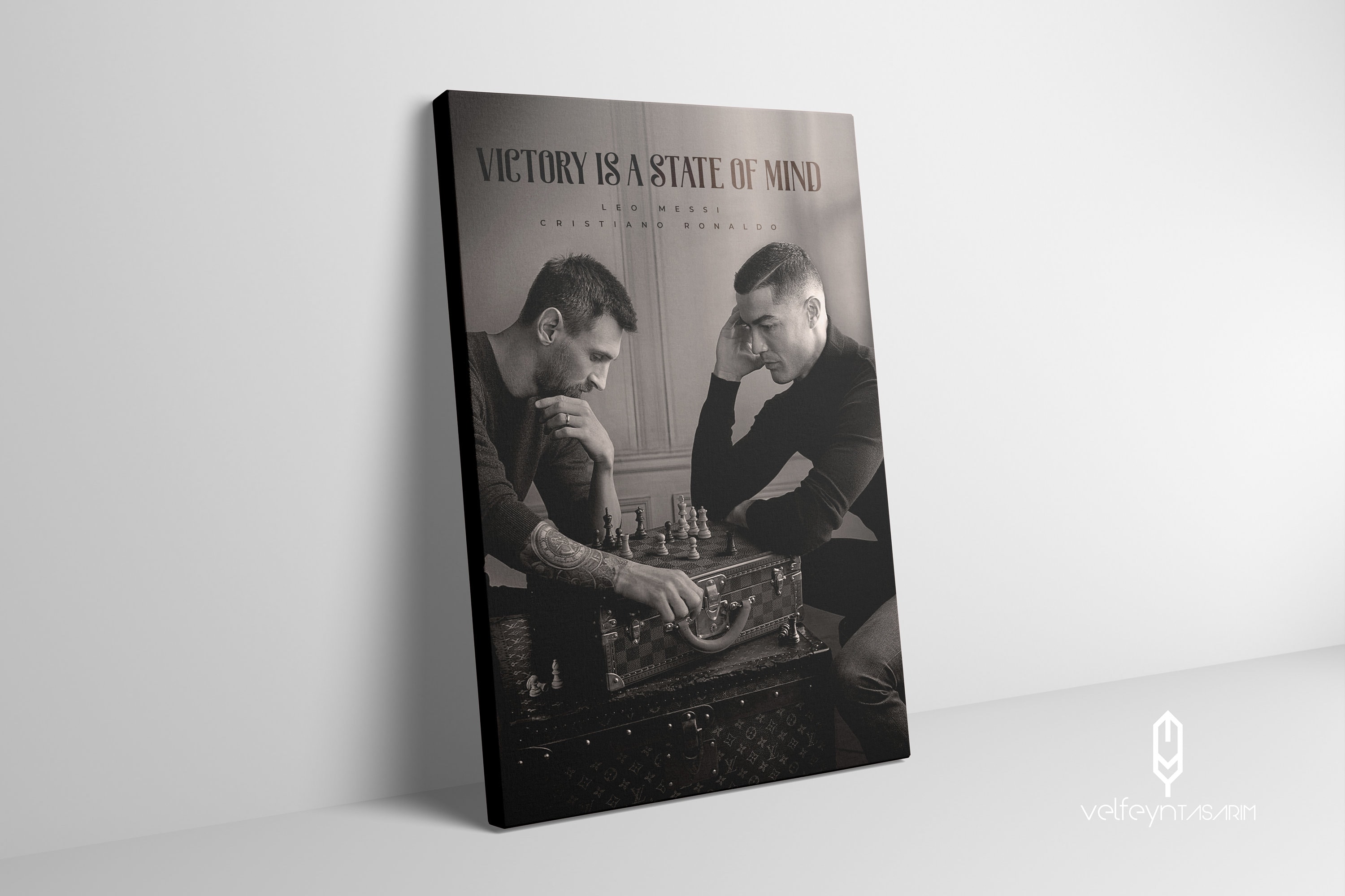 Lionel Messi Cristiano Ronaldo Chess Poster | Messi And Ronaldo Chess ...