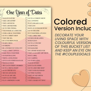 52 Date Bucket List for Couples | Romantic Date Night Ideas Gift for ...