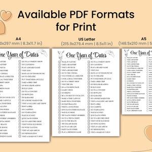 52 Date Bucket List for Couples | Romantic Date Night Ideas Gift for ...